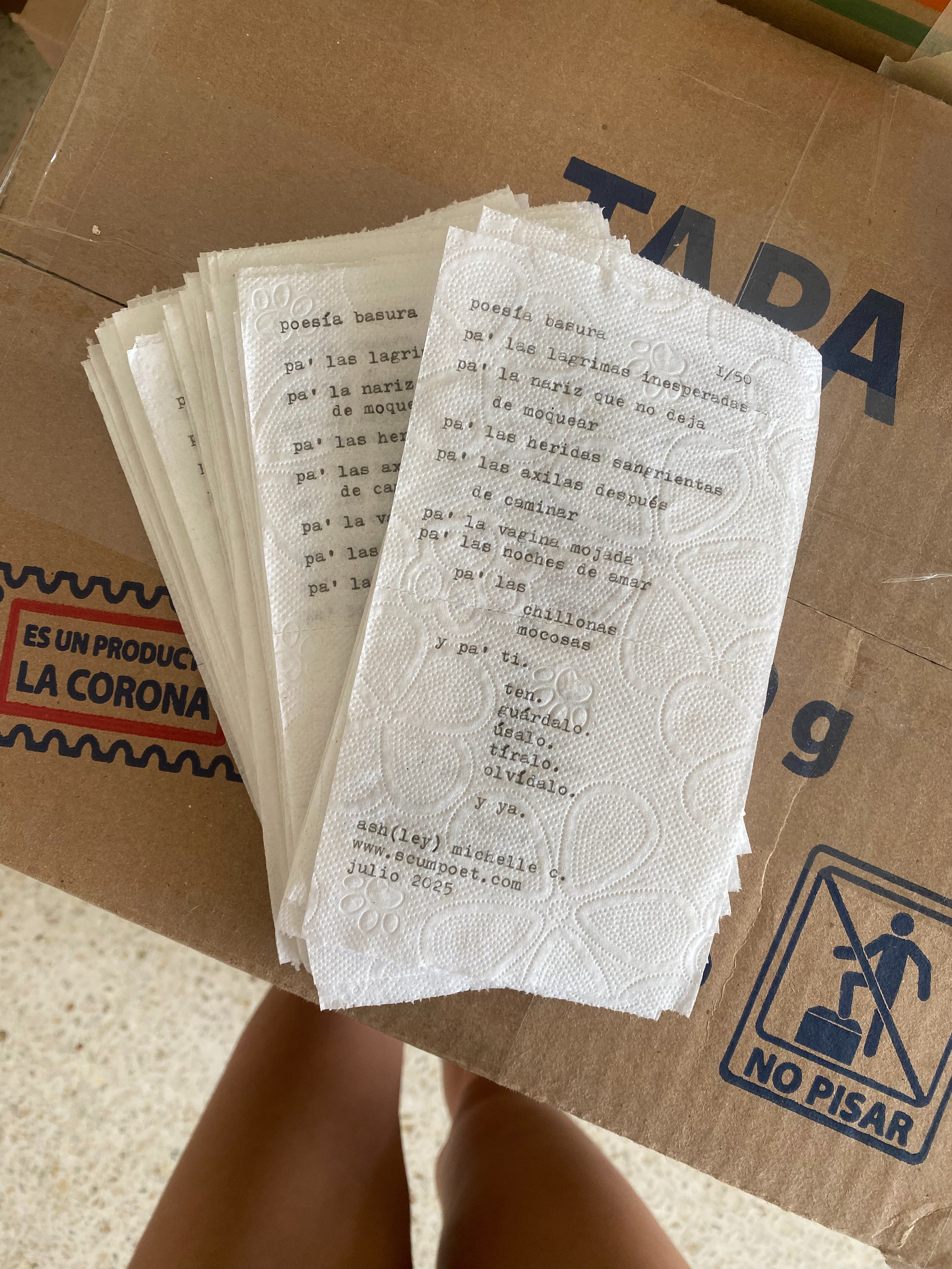 Toilet Paper Trash Poems – Ash(ley) Michelle C. / poet\a/rtist